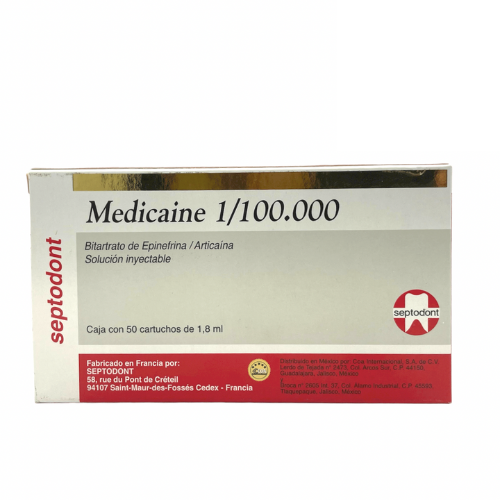 Medicaine 1/100.000 Caja C/50 Anestesia Septodont