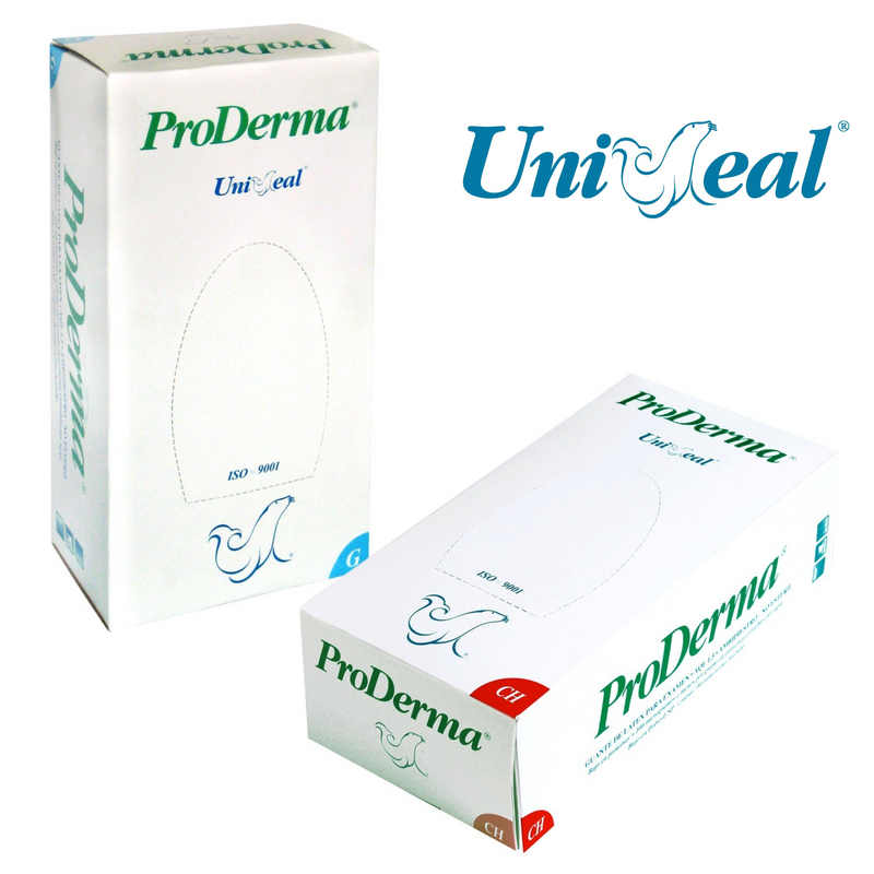 Guantes Latex 100pz Proderma Uniseal